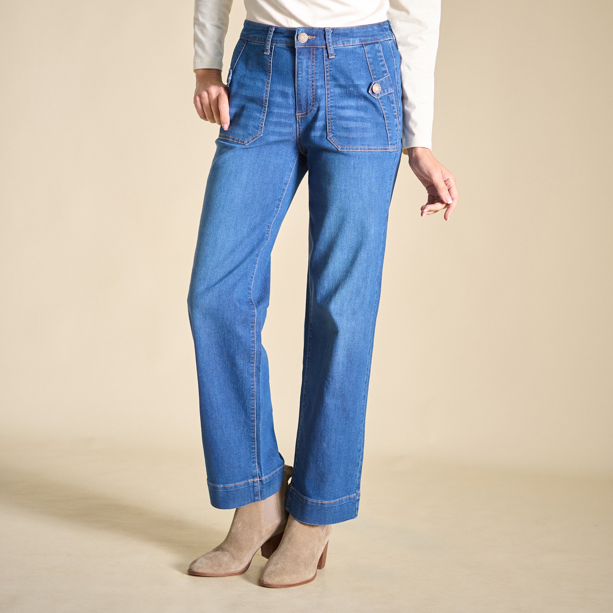 Relaxed Fit Straight Leg Denim – Christopher & Banks