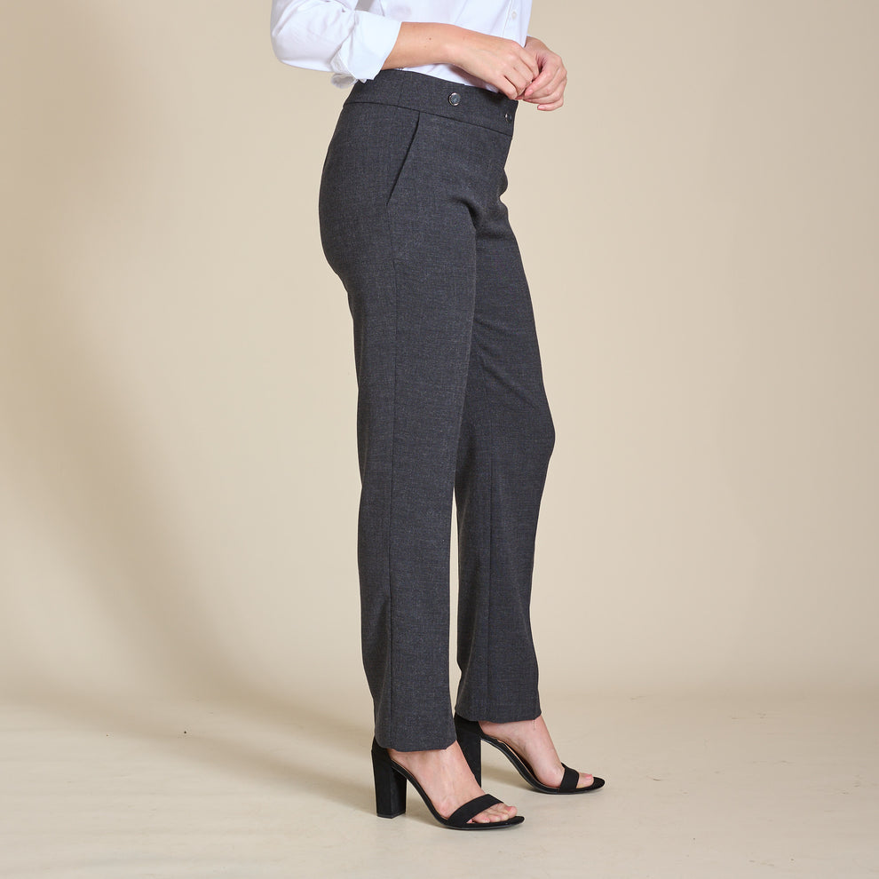 Heather Twill Button Pant – Christopher & Banks