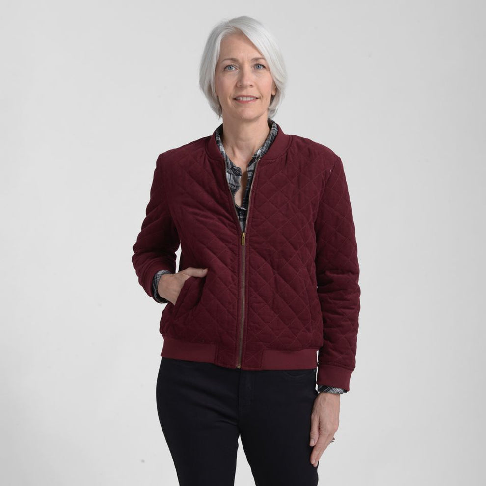 Diamond Quilted Bomber Jacket – Christopher & Banks