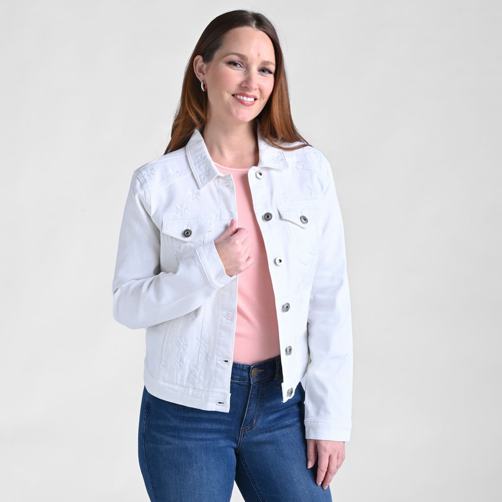 Baccini Floral Embroidered Trucker Jacket – Christopher & Banks