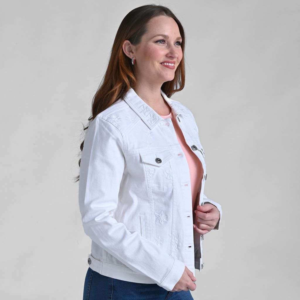 Baccini Floral Embroidered Trucker Jacket – Christopher & Banks