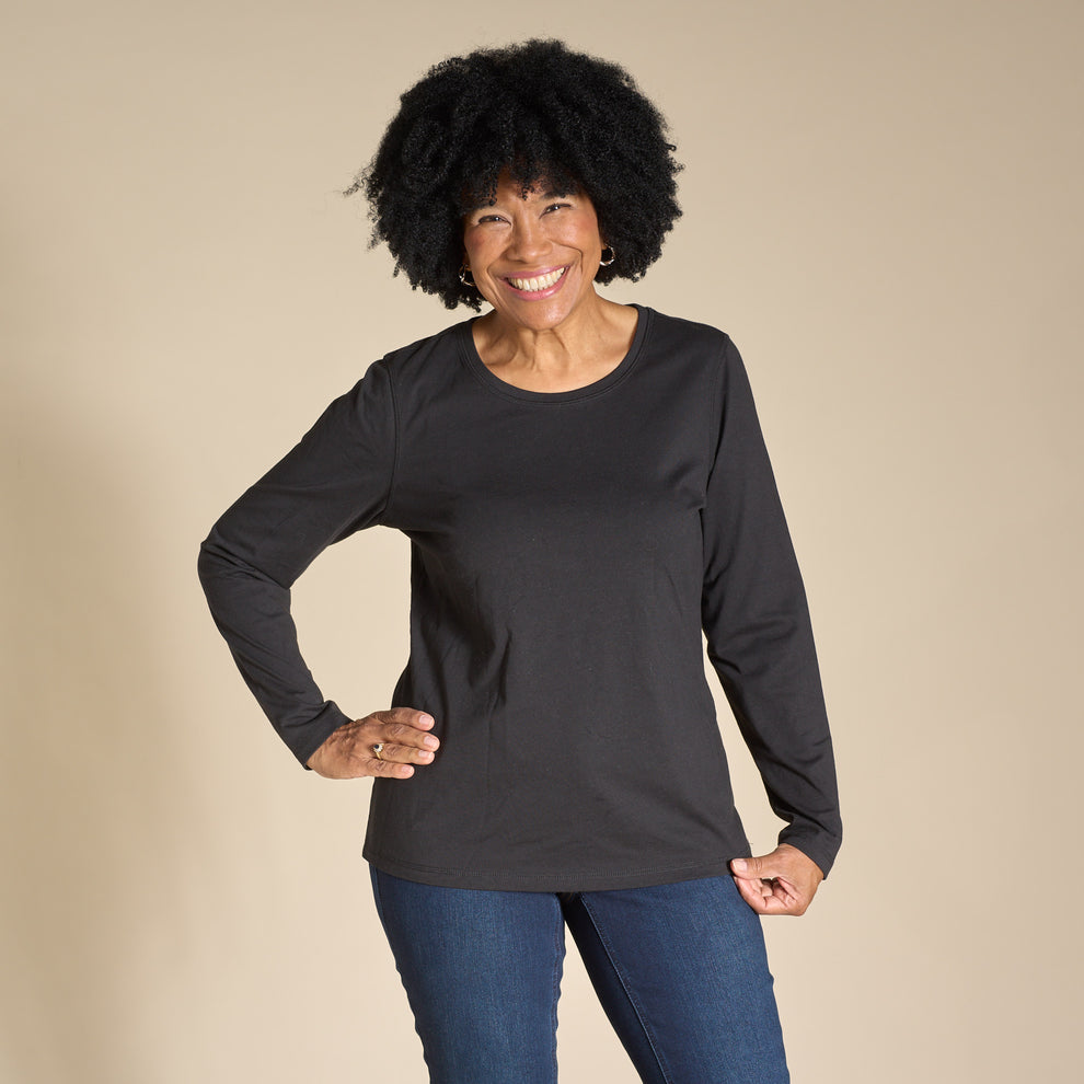 Long Sleeve Jewel Neck Perfect Tee – Christopher & Banks