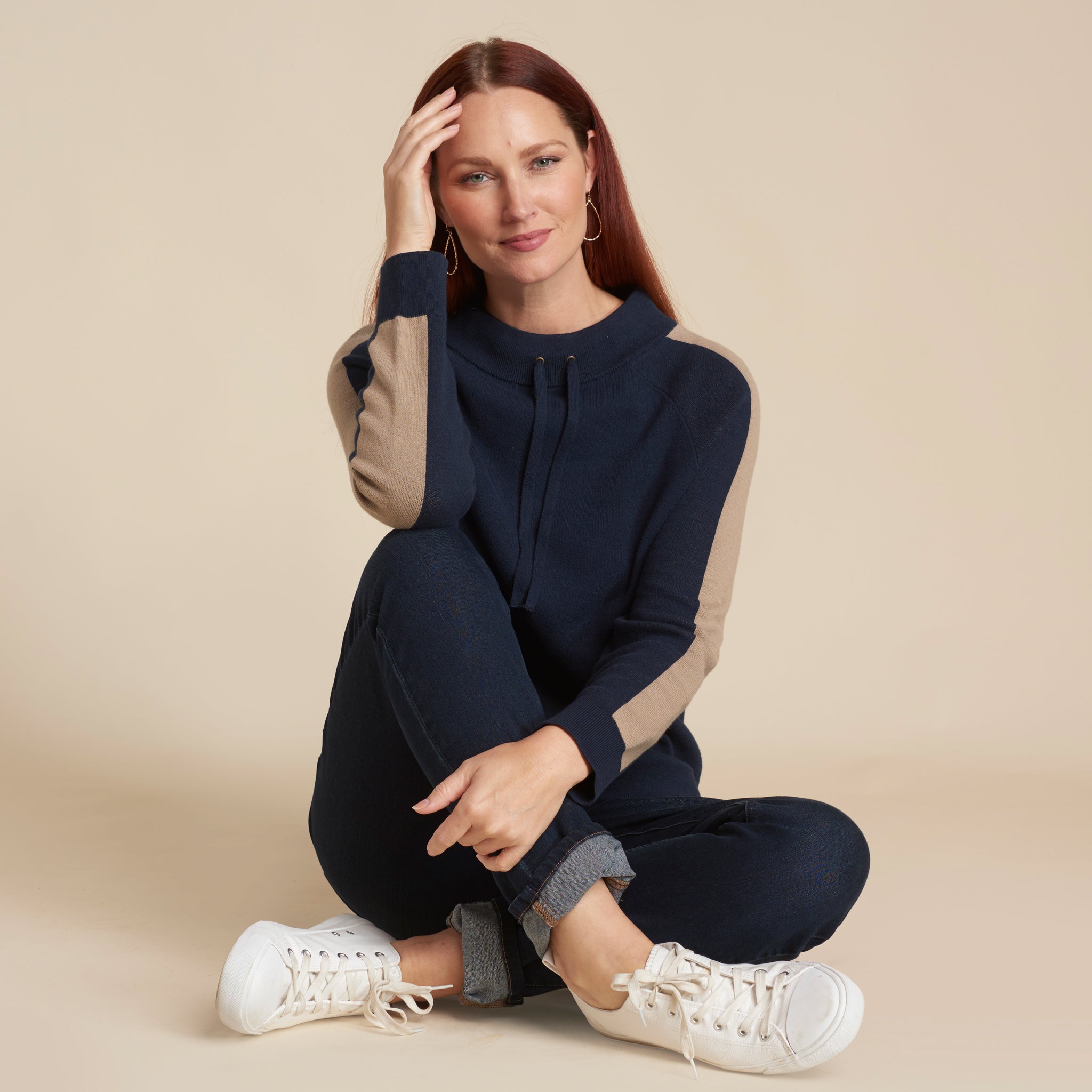 Relaxed Restyled Color Block Long Sleeve Sweater – Christopher & Banks